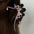 Giaone Stylish Acrylic Hair Claw Sweet Girl Grab Clip Ribbon Tied ...