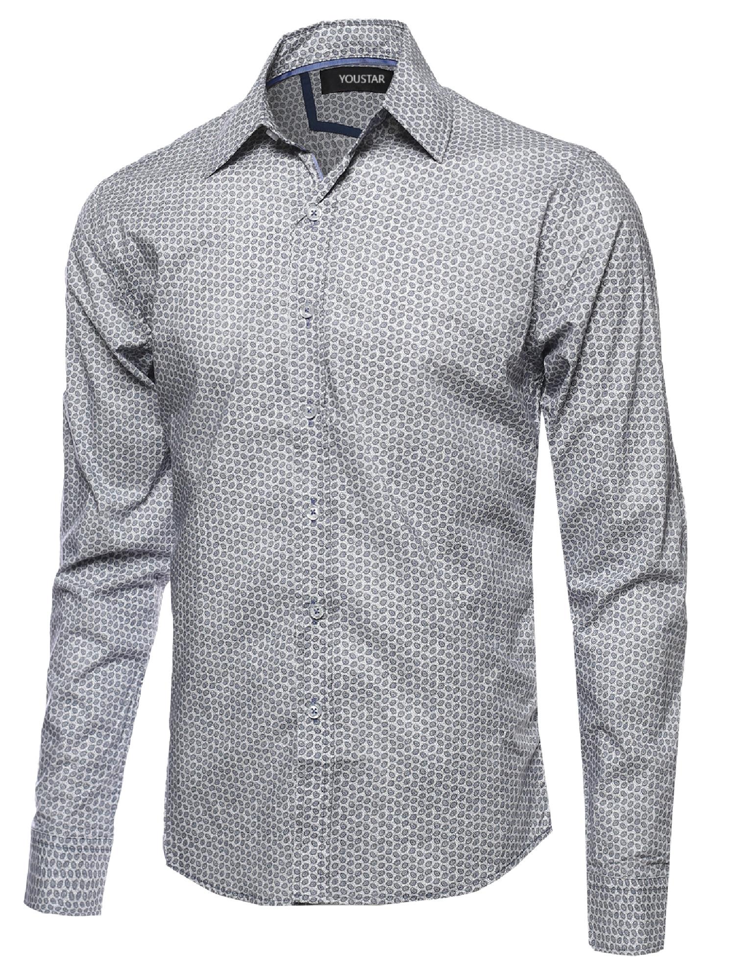 FashionOutfit Men's Long Sleeve Patterned Button Down Shirt - Walmart.com