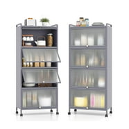 Costway Portable 5-Tier Kitchen Baker's Rack, Mobile Microwave Stand ...