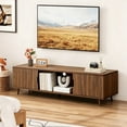 Hommoo 54.3" Mid Century Modern Fluted TV Stands with Open Shelves, TV ...