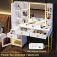 Vanity Desk with Lighted Mirror & Charging Station & 3 Drawers & RGB ...