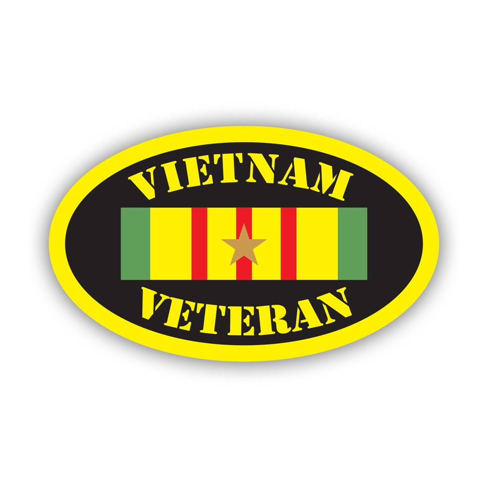 Vietnam Veteran Oval Sticker Decal - Self Adhesive Vinyl - Weatherproof ...