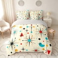 Manfei Mid-Century Atomic Starburst King Bedding, Abstract Theme King ...