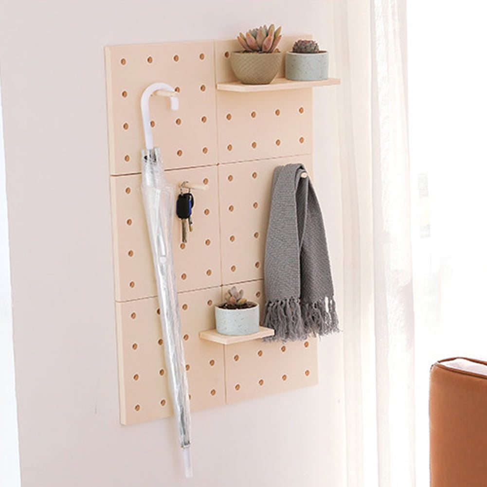1PCS Stylish Plastic Peg Board Wall-mounted Storage Shelf Kitchen Hone ...