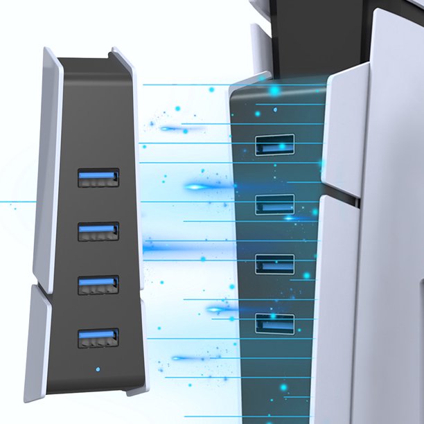 Likrtyny Adaptador Concentrador Expansor Divisor USB Con 4 Puertos USB 2.0 para Consola PS5 Slim ...