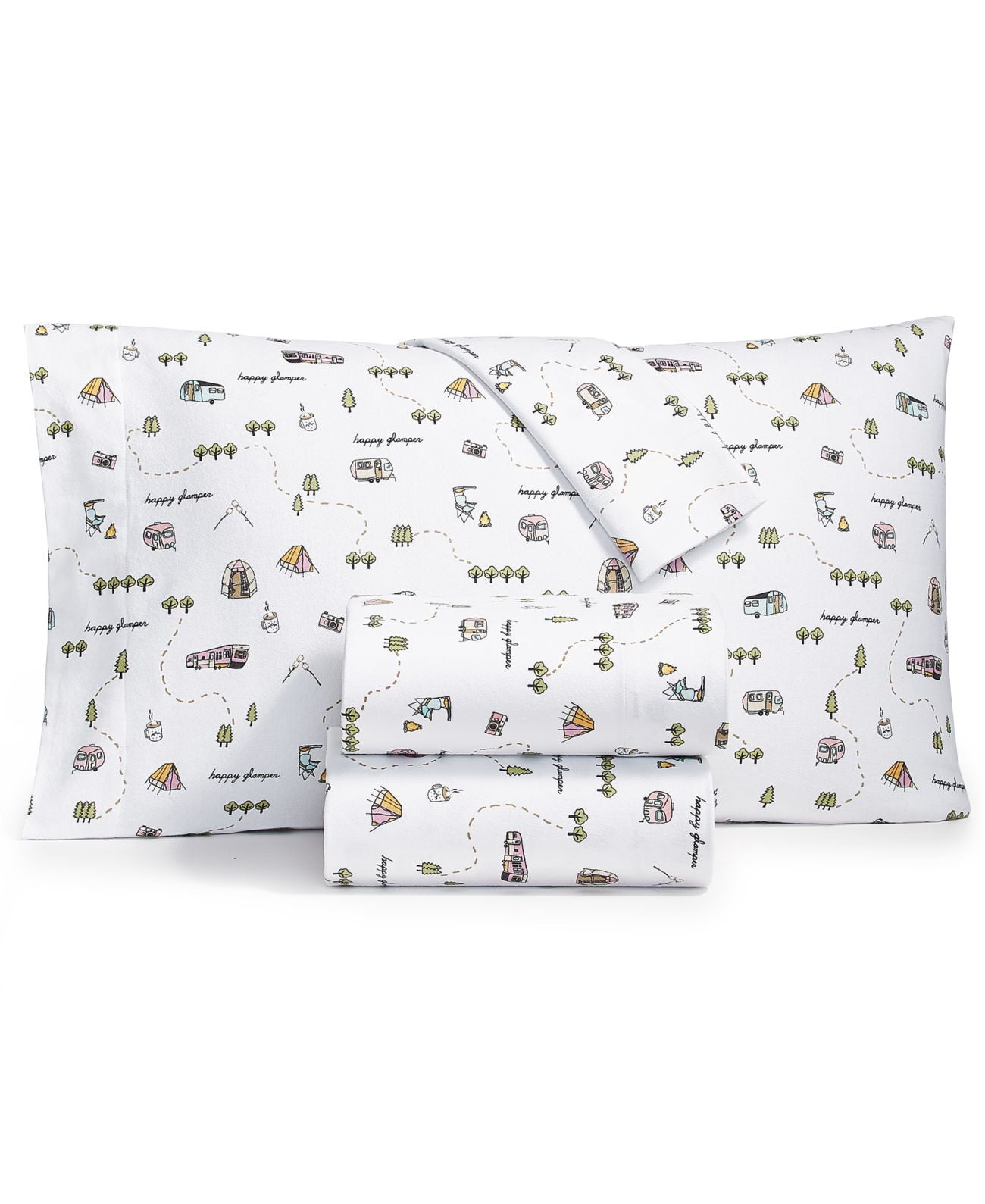 Whim by Martha Stewart Collection Flannel Cotton 4-Pc. Sheet Set ...