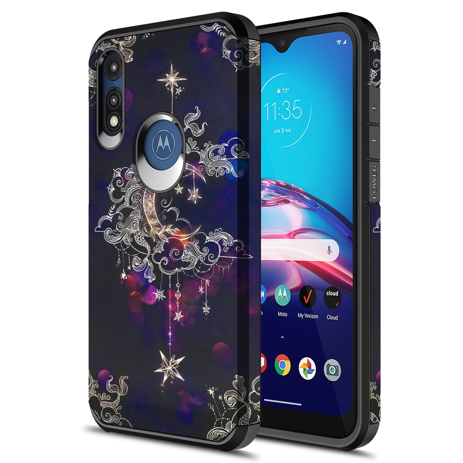 Moto E 2020 Case, KAESAR Hybrid Dual Layer Slim Graphic Armor ...