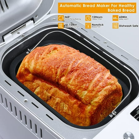 3.3LB Bread Maker Machine Automatic Bread Machine with Dual Kneading ...
