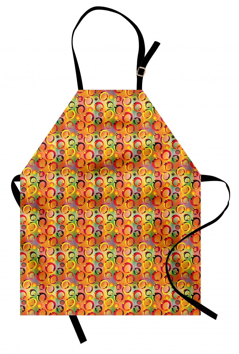 Colorful Apron Pattern with 3D Vibrant Colored Ring Shapes on Grunge ...