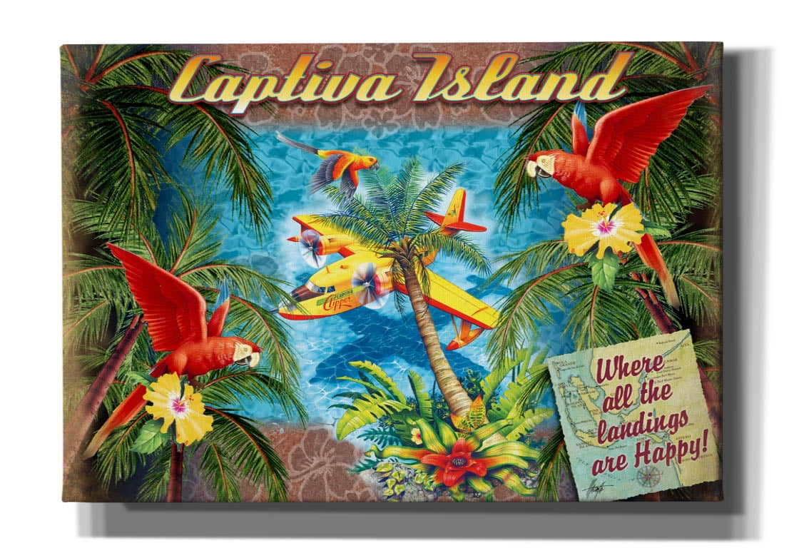 Epic Graffiti 'Parrot Palm Clipper' by James Mazzotta, Canvas Wall Art ...