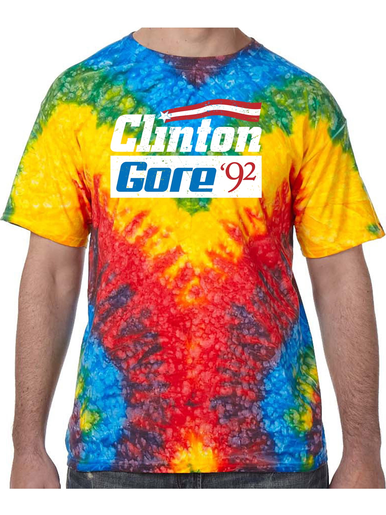 Clinton Gore '92 Campaign Tie Dye Tee Shirt - Woodstock, 3XL - Walmart.com