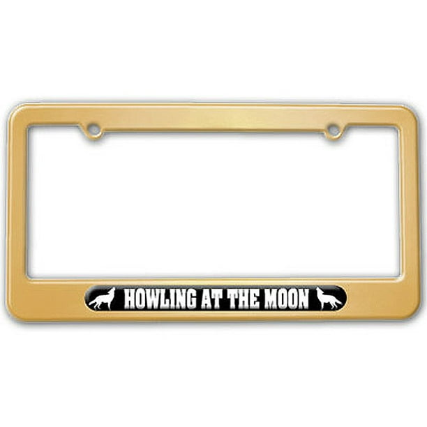 Wolf Howling At The Moon License Plate Frame - Walmart.com