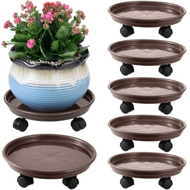 VIMOA Potted Plant Mover Dolly Green with Rubber Flat Free Round Wheels ...