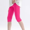 4 Pack Girls Capri Leggings Elastic Waist Solid Color Slim Pants Summer ...