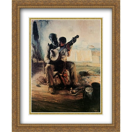 The Banjo Lesson 2x Matted 26x32 Large Gold Ornate Framed Art Print by ...