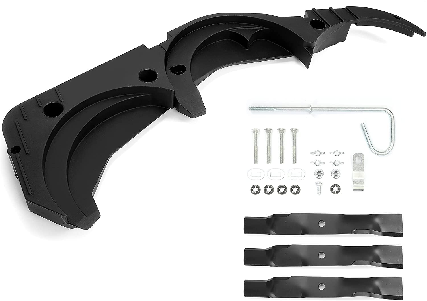 Kojem Black Plastic+Steel Mulching Kit 54-inch Deck Mulch Kit Grass ...