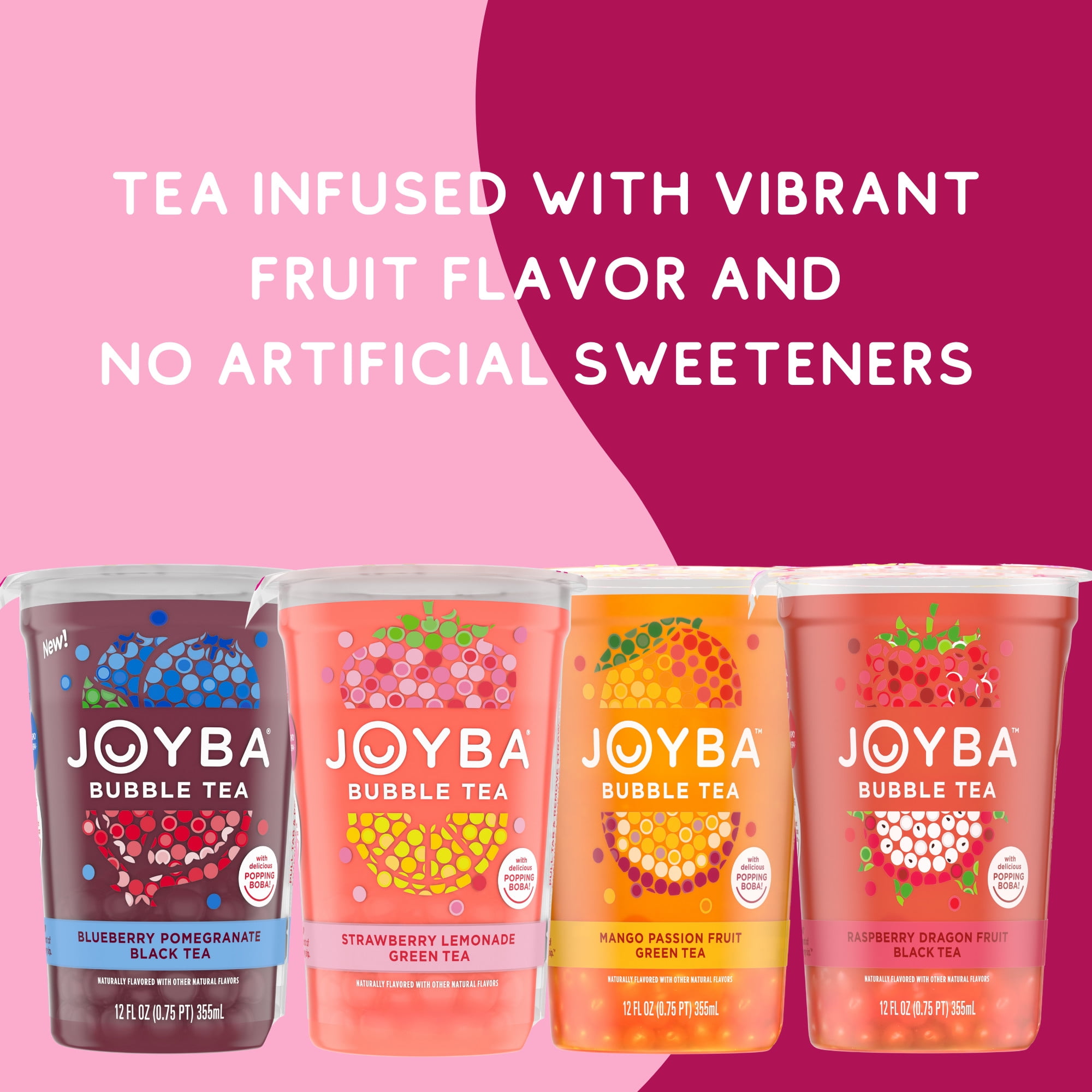 Joyba Mango Passion Fruit Green Bubble Tea 4pk/12 Fl Oz, 42% OFF