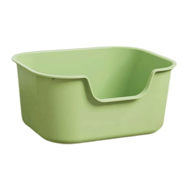 Open Top Cat Litter Box Splashproof Portable High Sides Cat Sandbox ...