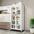 Dtwnek 65" Metal Kitchen Display Storage Cabinet with 2 Doors and ...