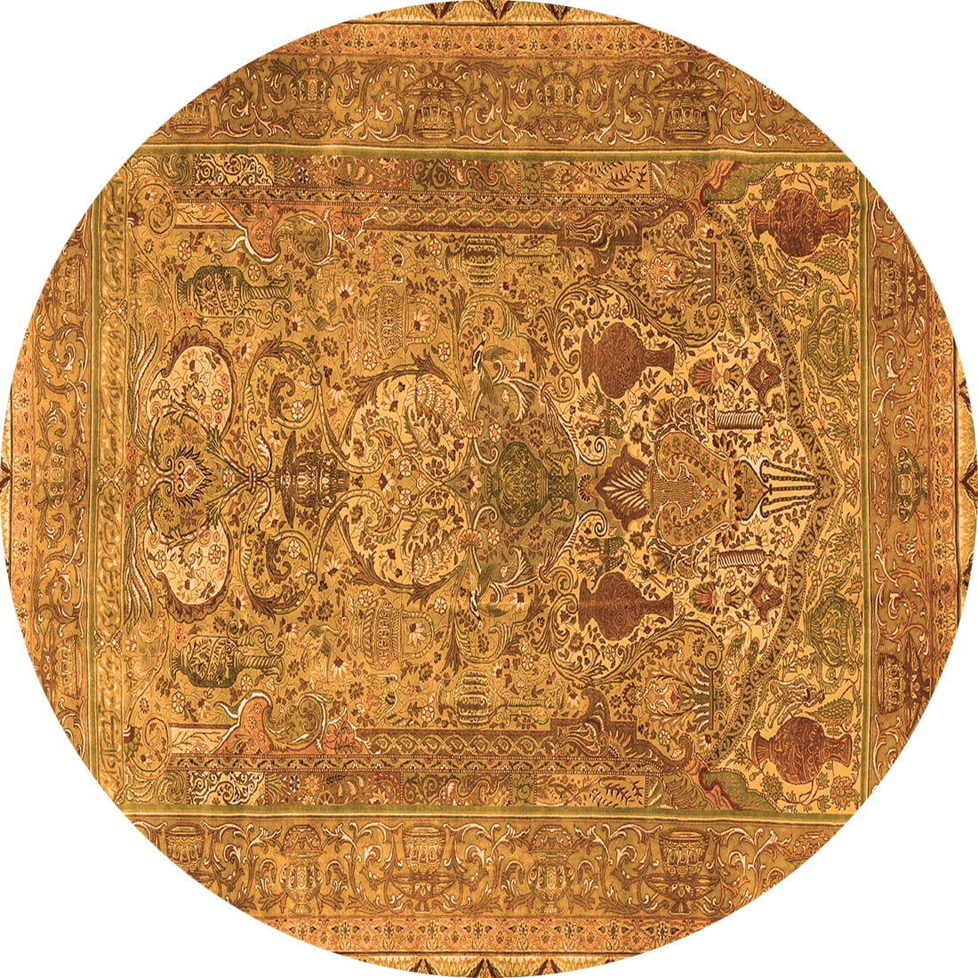 Ahgly Company Indoor Round Persian Orange Traditional Area Rugs, 8 ...