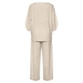 Bibifish Womens Two Piece Sets Blouses Wide Leg Pants Roll Tab Sleeve ...