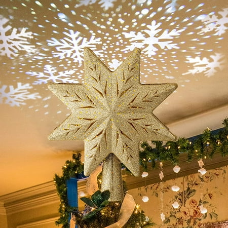 Christmas Star Tree Topper, White Christmas Tree Star Lighted Star Tree ...