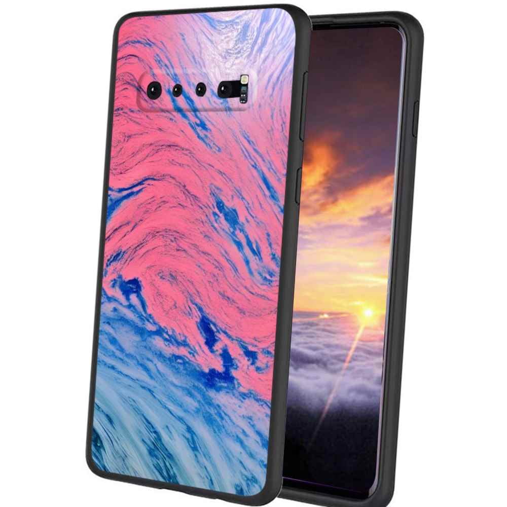 Compatible with Samsung Galaxy S10+ Plus Phone Case, Blue-Marble-93 ...