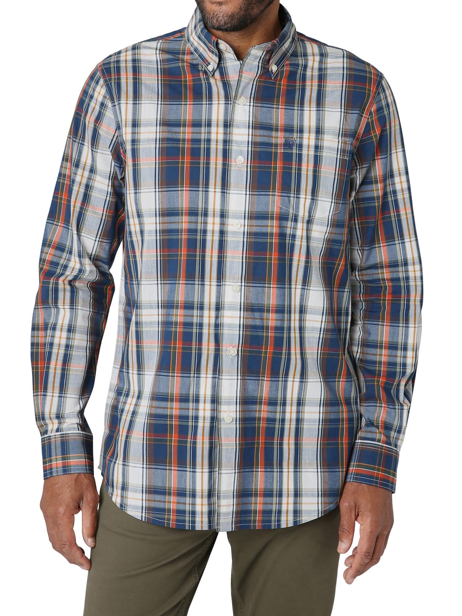 Chaps Men's Long Sleeve Sustainable Easy Care Woven Shirt -Sizes XS up ...