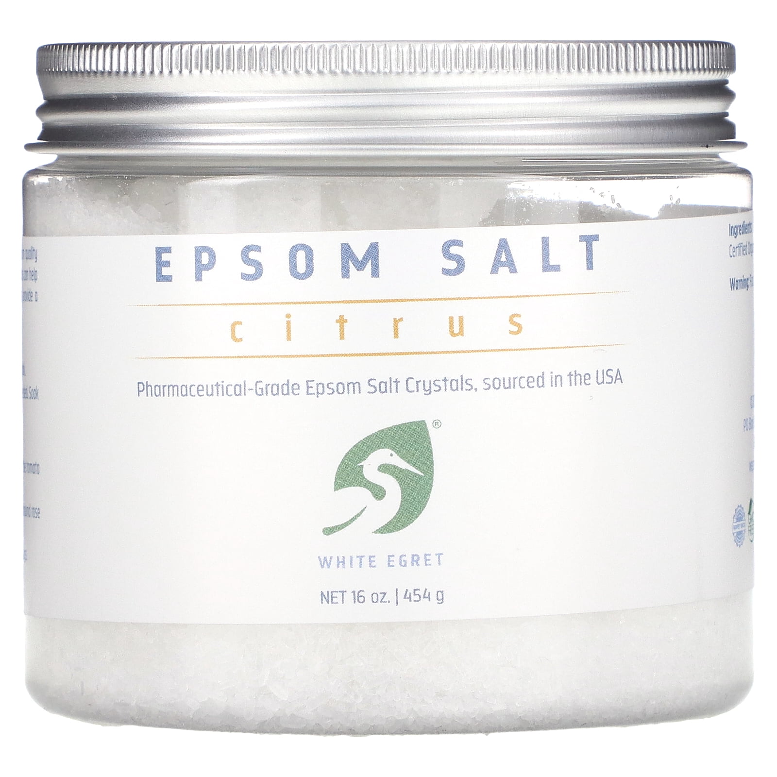 Epsom Salt, Citrus, 16 oz (454 g), White Egret Personal Care