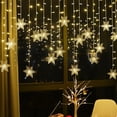 3.2M Christmas Light Led Snowflake Curtain Icicle Fairy String Lights ...