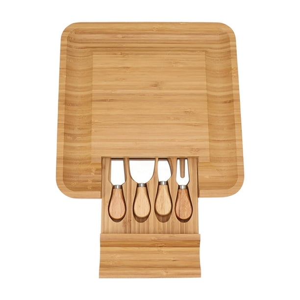 Bamboo Food Tray with Tableware Multifunctional Pull Out Type Fruit ...