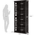 Bookshelf, Freestanding Bookcase, Large Industrial Bookshelves Display ...