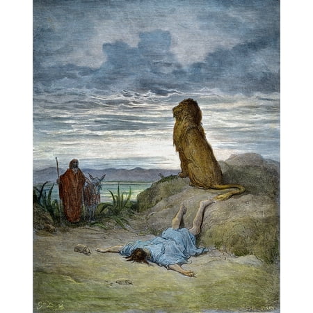 Prophet And Lion. /Nthe Disobedient Prophet Slain By A Lion (I Kings 13 ...