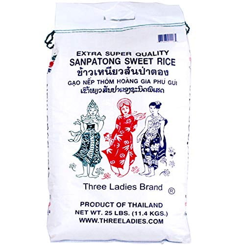 Three Ladies Rice (Sanpatong Sweet Rice, 25 lbs) - Walmart.com