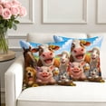 Cartoon Animal Pillow Covers Set of 4, Cow Sheep Horse Pig Kitten ...