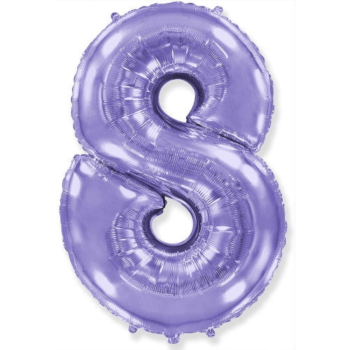 42 inch Number 8 - Party Brands - Lilac Purple Foil Mylar Balloon ...
