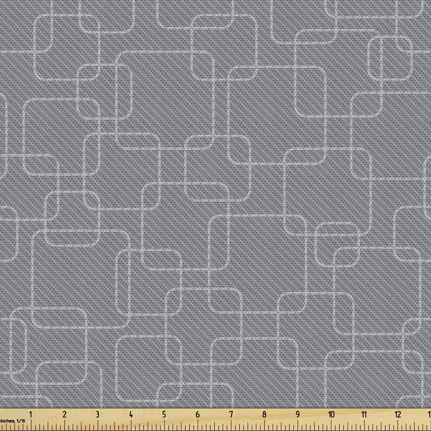 Geometric Sofa Upholstery Fabric by the Yard, Interlinking Round Edged ...