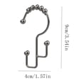 12Pcs Matte Double Shower Hooks, Rust Proof Metal Roller Gliding ...