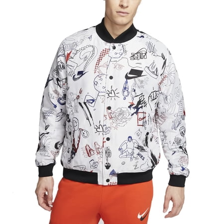 Nike Sportswear NSW Snap Bomber Jacket (Large, White) | Walmart Canada
