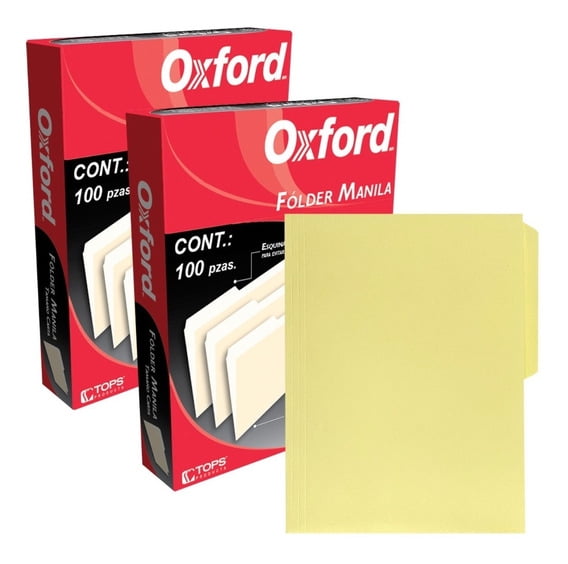 Folder Oxford Manila caja 100 pz T. Carta Colr. Crema Oxford Manila ...