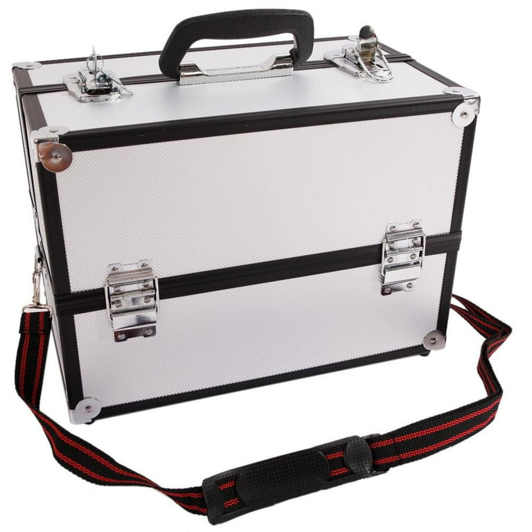 The Silver Aluminum Makeup Train Case | Saubhaya Makeup