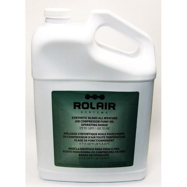 Rolair 1 Gallon (Bottle) All-Weather Synthetic-Blend Air Compressor Oil ...