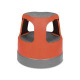 Cramer Scooter Stool, Round, 15", Step & Lock Wheels, to 300lb, Red ...