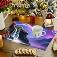 7 Piece Linen Table Runner and Placemats Set, Rainbow Waterfall Fantasy ...