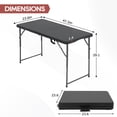 PayLessHere 4FT Folding Table with Carry Handle & Waterproof,Steel ...
