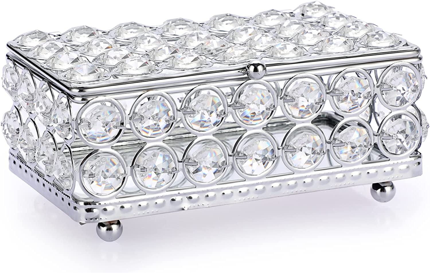 Crystal Jewelry Container Trinket Box Necklace Storage Organizer ...