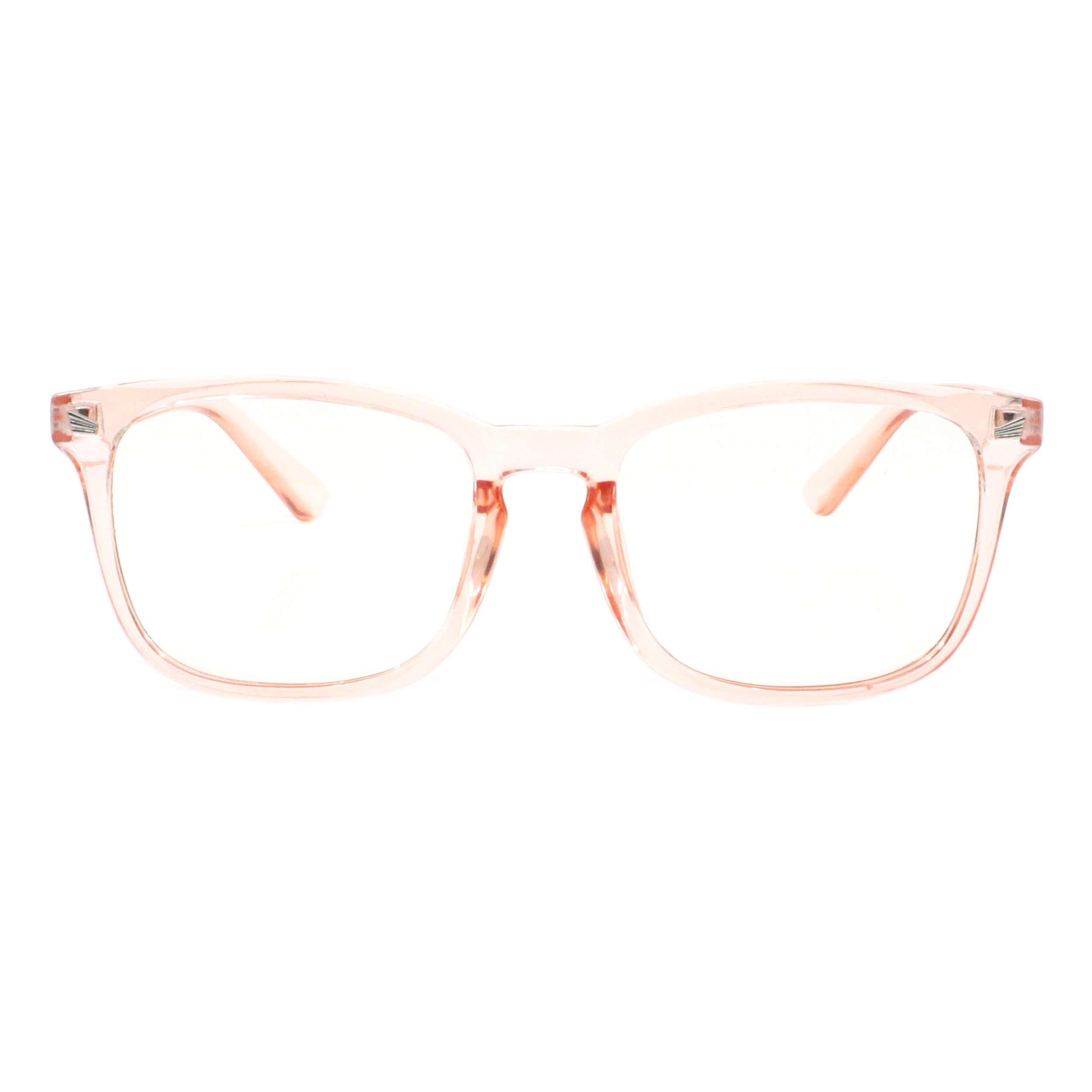 Womens Clear Lens Fashion Glasses Rectangular Keyhole Frame UV 400 Pink ...