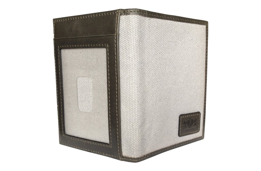 Avallone Men's Canvas & Leather Front Pocket RFID Wallet - Grey ...