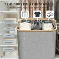 HBlife 160L Extra Large Laundry Basket with Lid, 3 Section Sorting ...