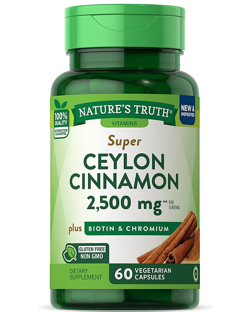 Cinnamon Capsules | 2500mg | Plus Chromium & Biotin | 60 Count | Non ...